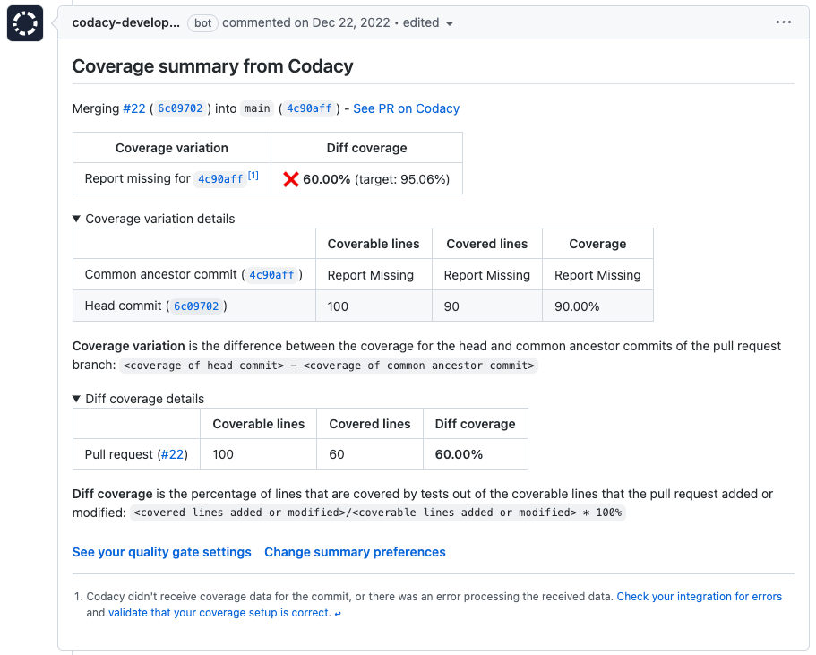 Now live: introducing Coverage summary on your Git provider!