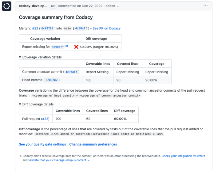 Now live: introducing Coverage summary on your Git provider!