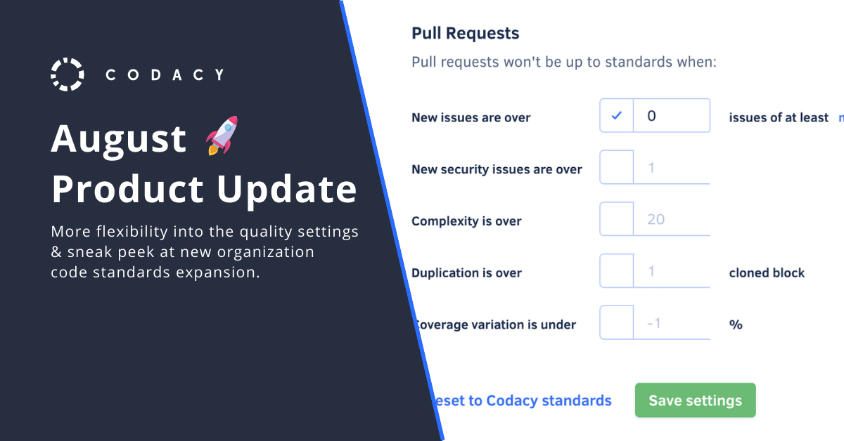 August Product Update 🚀 - Codacy | Blog Products