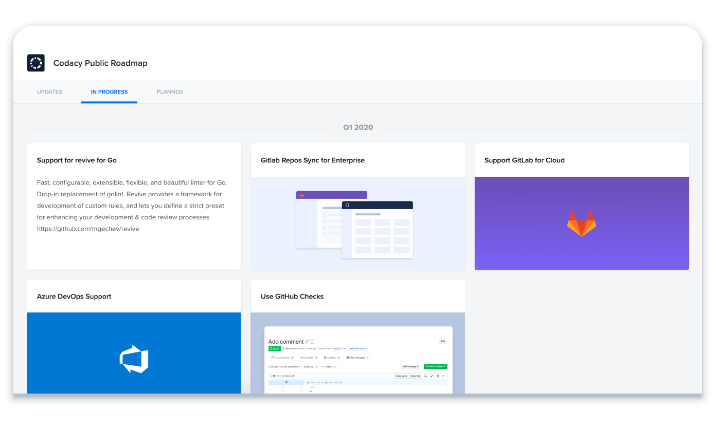 Product Roadmap - Now Public | Check Out Upcoming Codacy Features