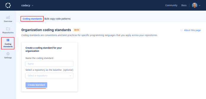 Organization Coding Standards: Beta version is now live!