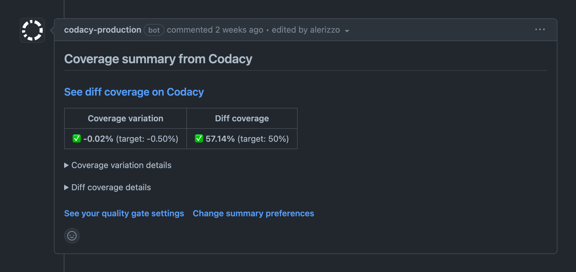 Codacy S Pull Request Coverage Diff View Codacy