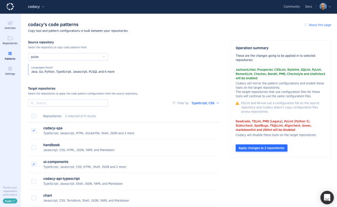 June Product Update: Bulk copy of patterns, new tools, and more. 🚀 - Codacy | Blog Products